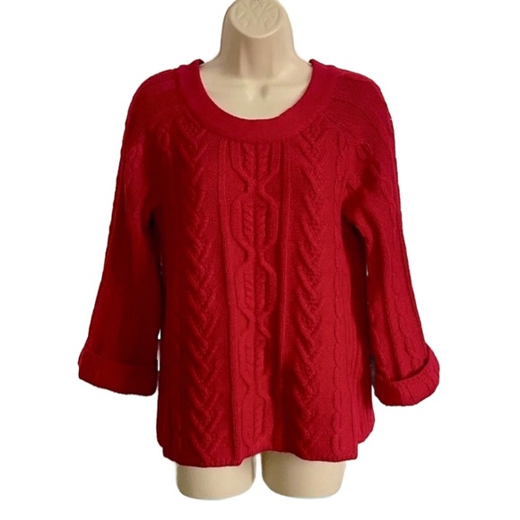 Coldwater Creek | Sweaters | Coldwater Creek Womens Xs Red Cable Knit ...